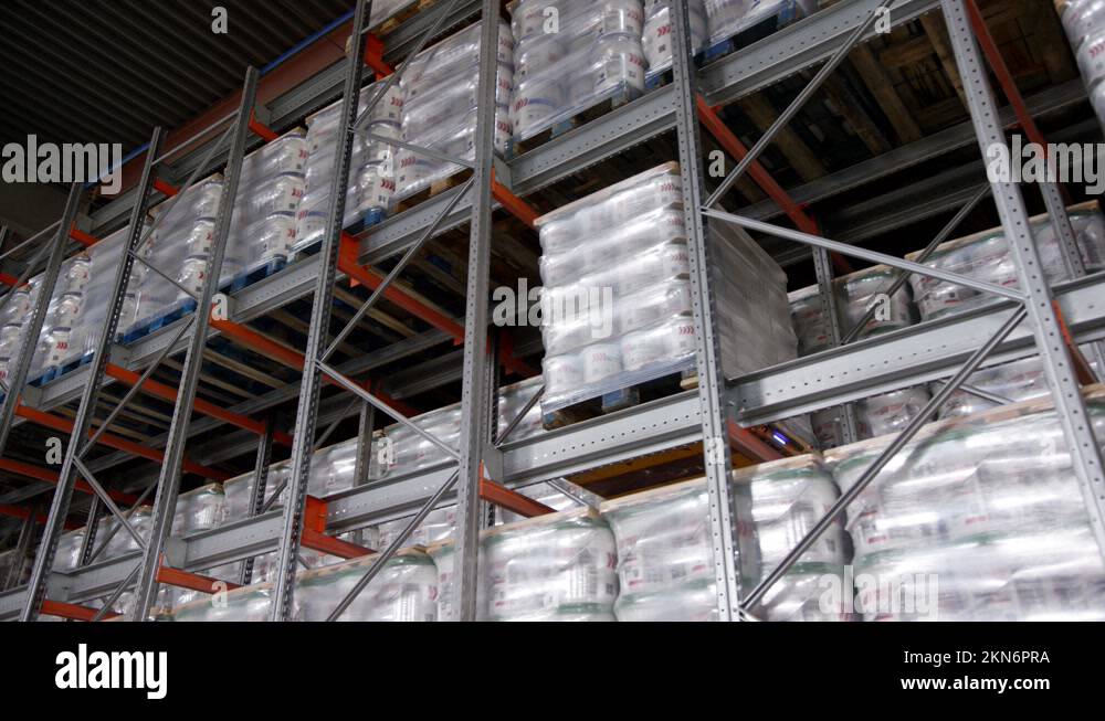 A huge warehouse for storage of building materials Stock Video Footage ...