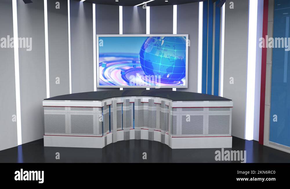 News Tv Studio Set 14 Virtual Green Screen Background Loop Green – Eroppa