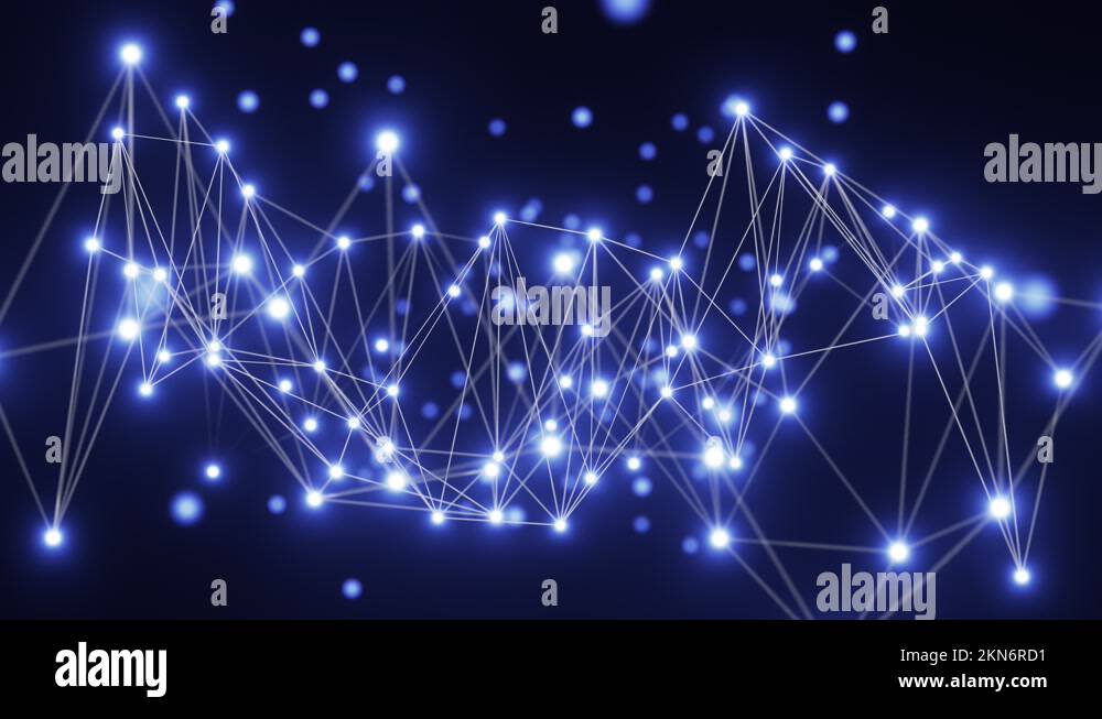 Blue plexus pattern with light particles rendered in UHD as motion ...