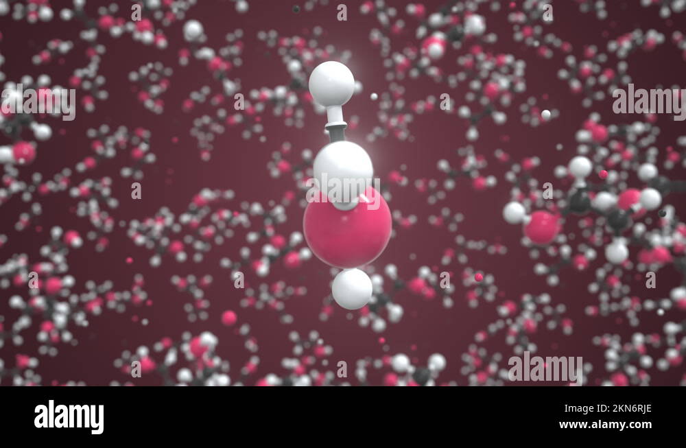 Polyvinyl alcohol molecule, isolated molecular model. Looping 3D ...
