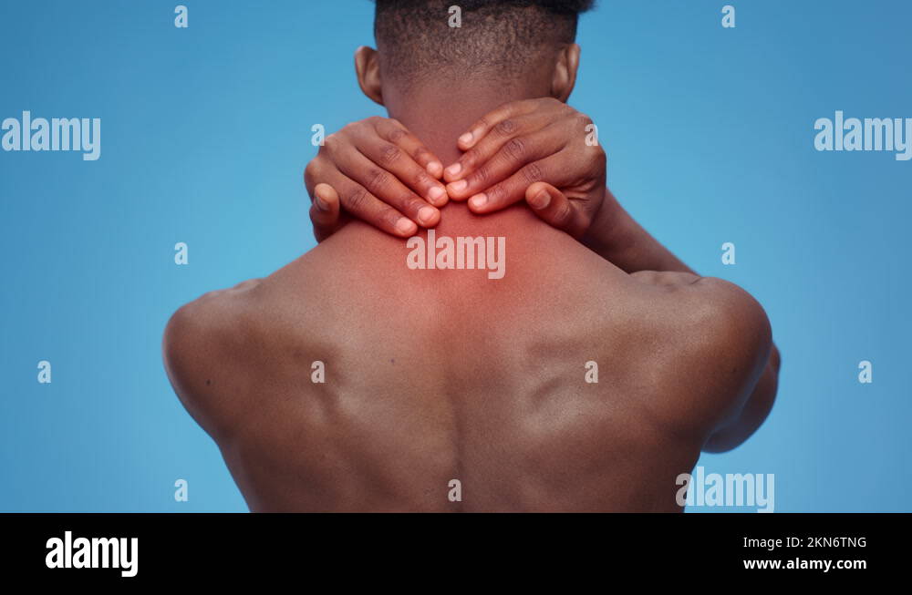 Sports Injury. Back view of unrecognizable shirtless black man ...