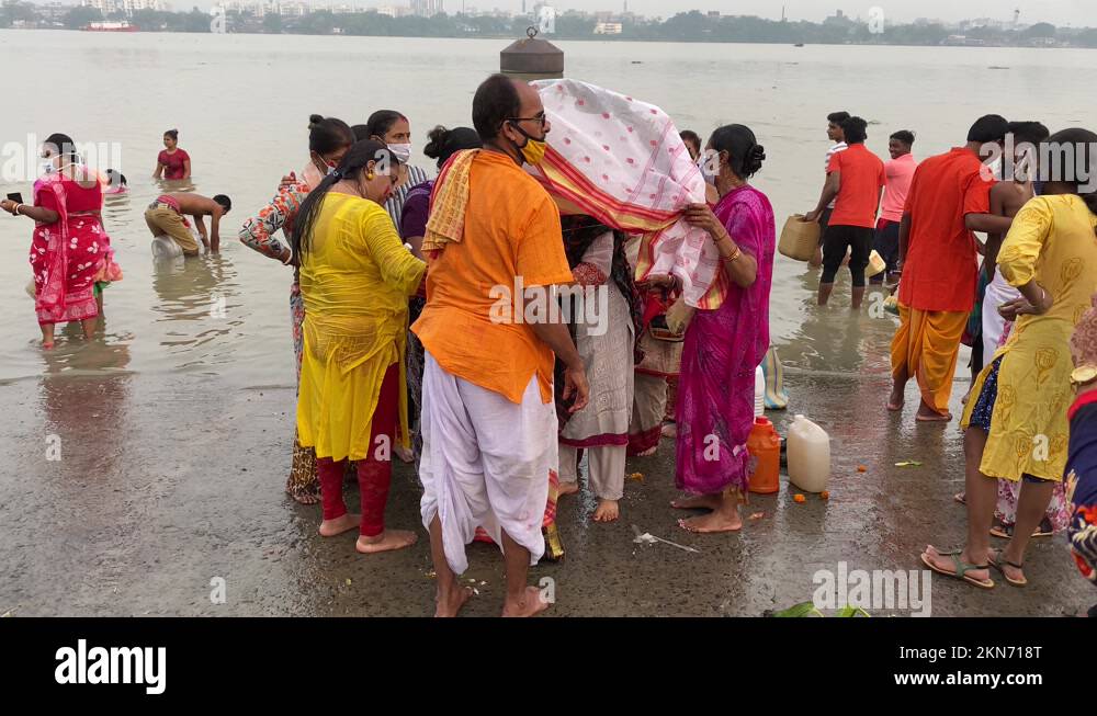 People are taking Kola bou (banana tree wrapped in saree) for bathing ...