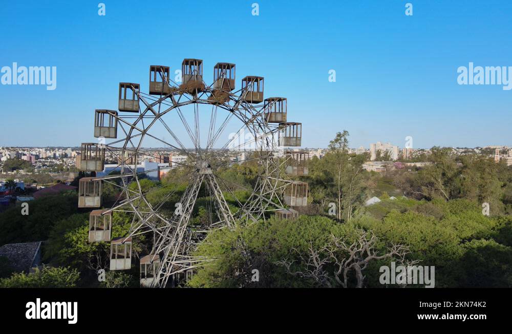 The iconic and historic Eiffel Wheel in Cordoba, Argentina - drone ...