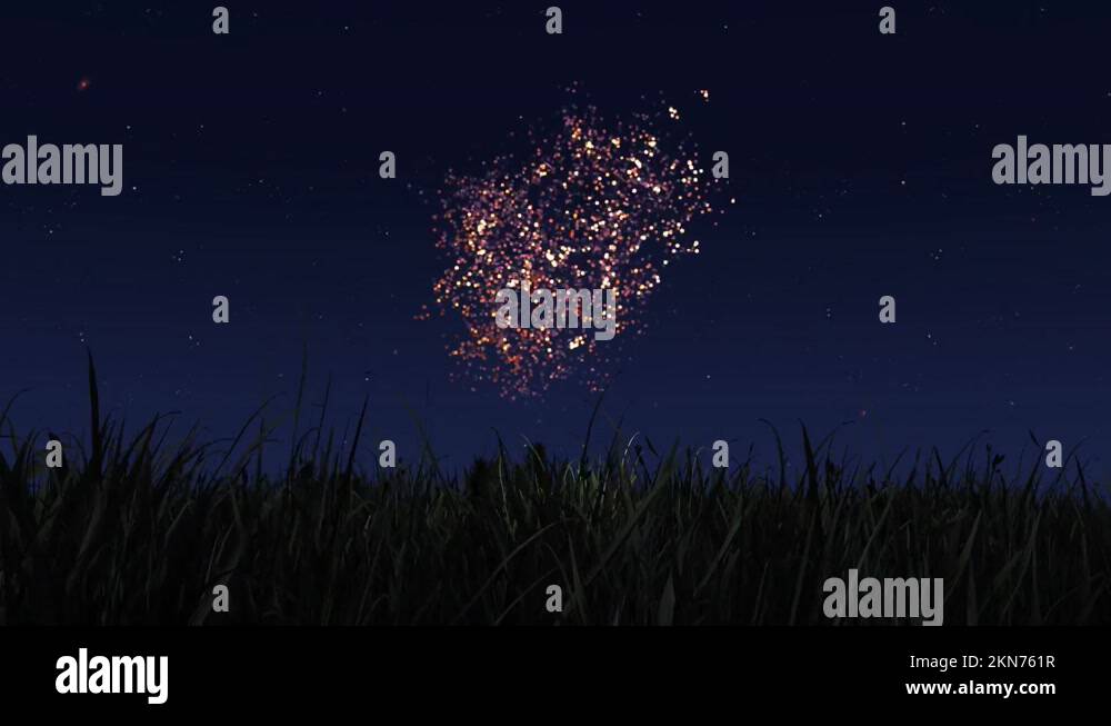 Fireworks 4k animation. shining fireworks with bokeh lights in the ...