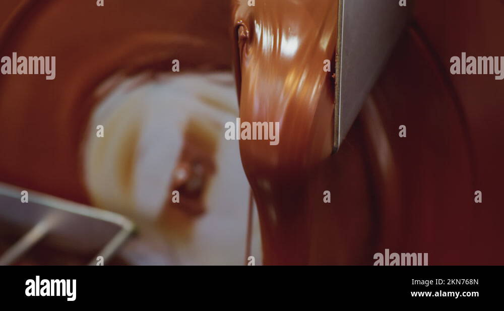 industrial food production.Manufacture of chocolates.Warm liquid ...