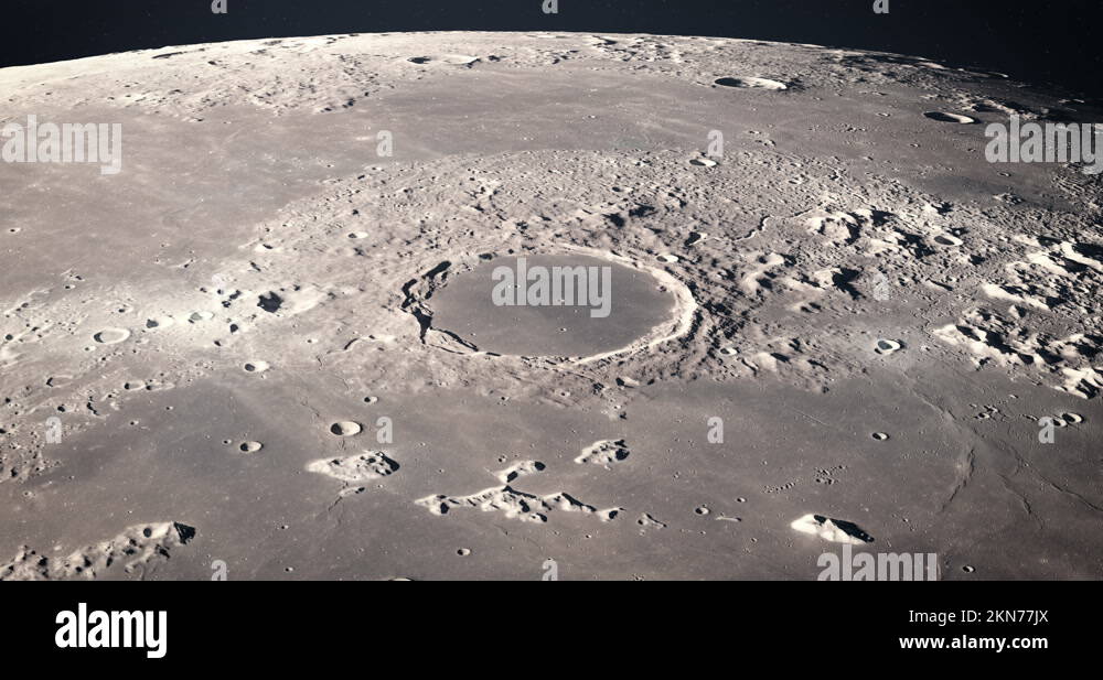 Moon 4K. High resolution and super detailed lunar surface. Plato crater ...