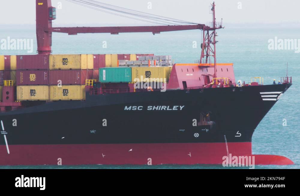 Ultra large container vessel. Sea transportation. Container ship Stock ...