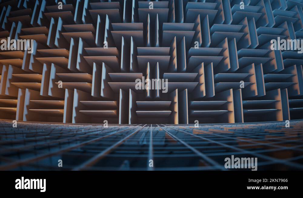 Acoustic panels at a music recording studio. Professional anechoic ...