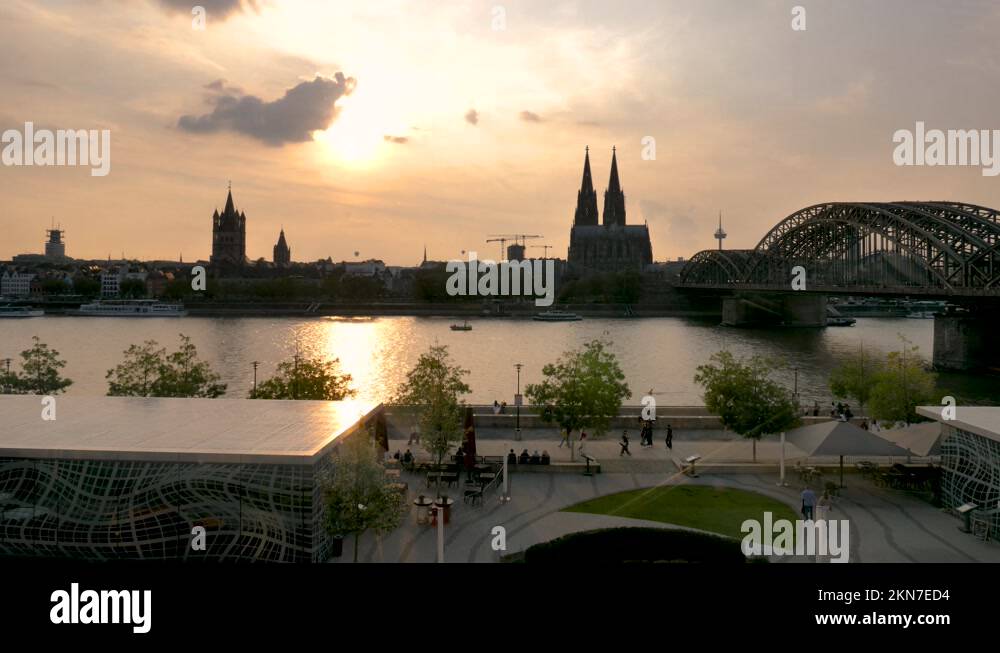 Cologne skyline Cathedral, Hohenzollern bridge and Colonius tower at ...