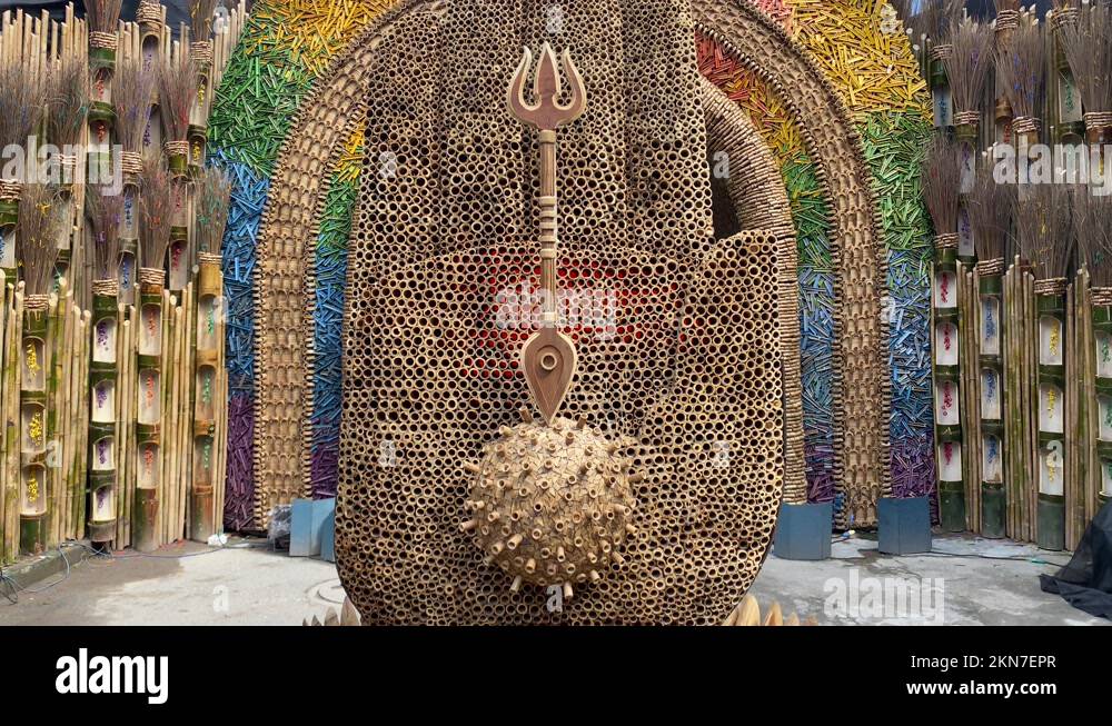 Durga puja festival and temporary temple Stock Videos & Footage - HD ...