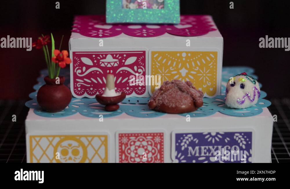 Dia de muertos (day of the deads), mini offering (altar). Paper craft ...