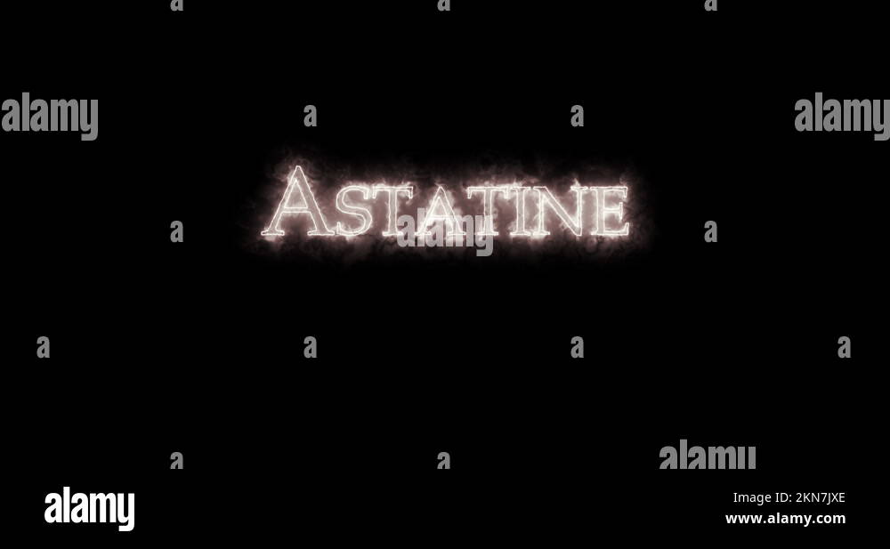 Astatine, chemical element, written with fire. Loop Stock Video Footage ...