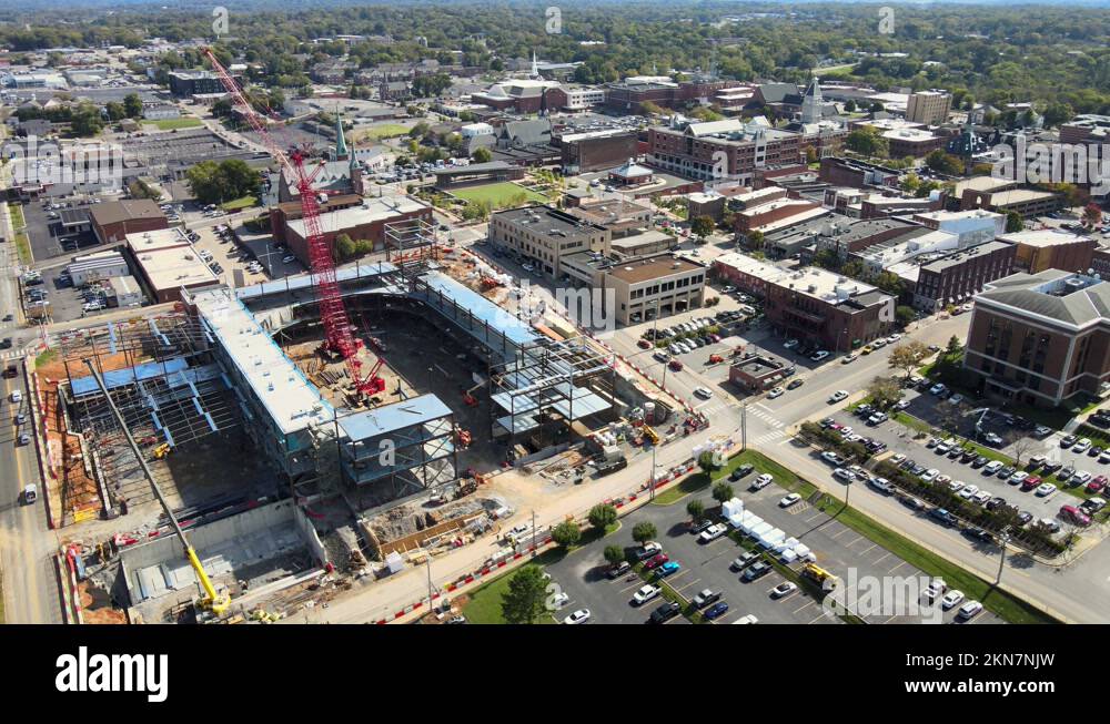 Cranes At The Construction Site Of A Multi-Purpose Event Center In ...