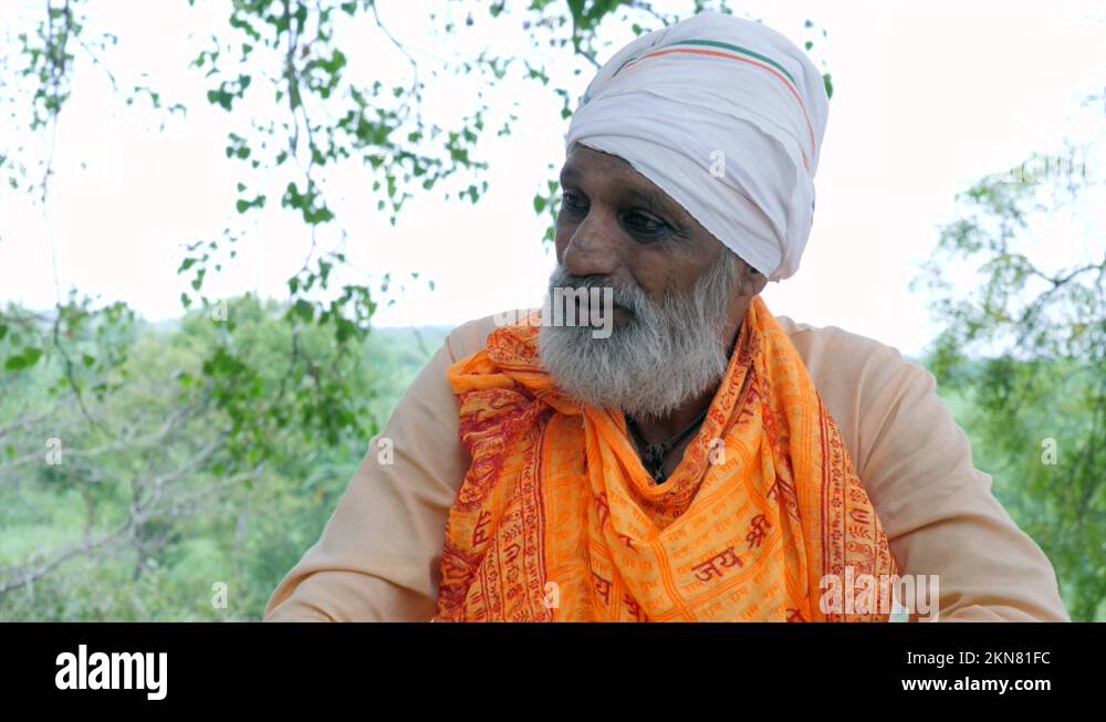 Hindu Pandit wearing a stole with Indian God's name Stock Video Footage ...