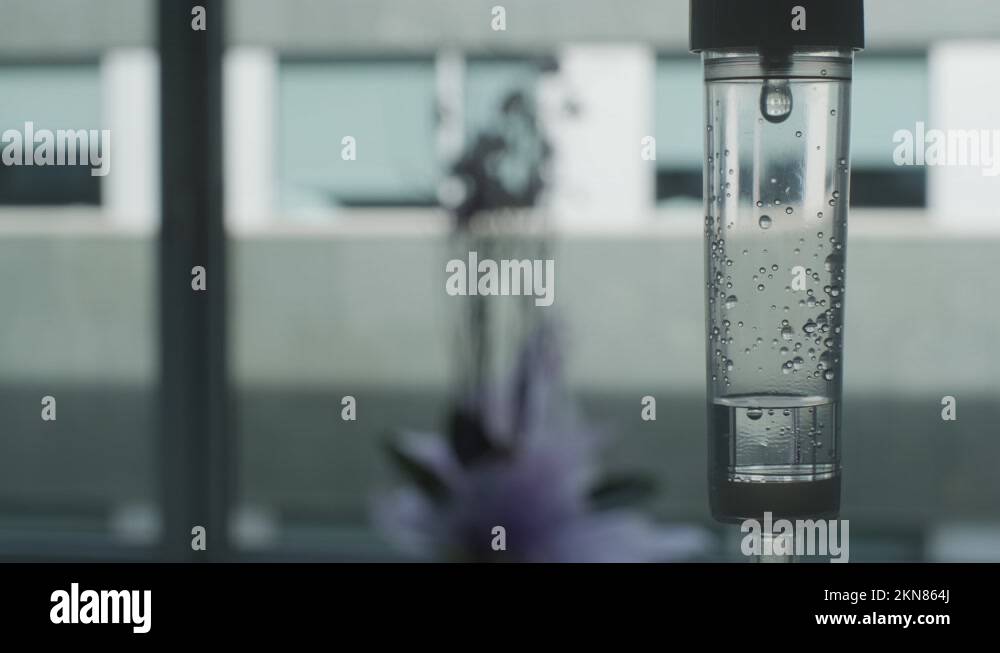 Close up set iv fluid Intravenous Drop Saline Drip, blurred Hospital ...