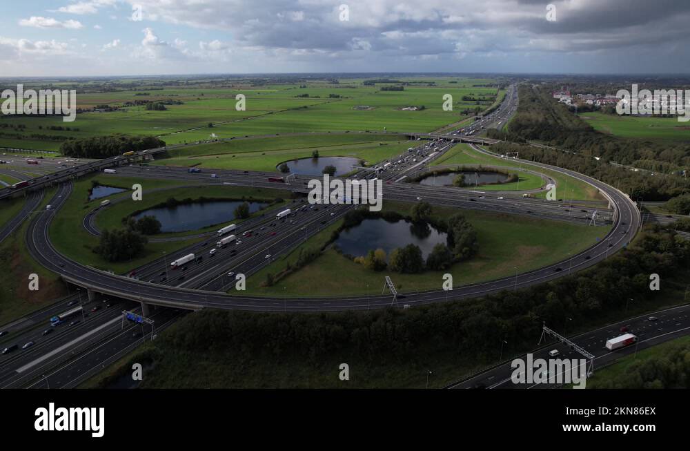 Large Oudenrijn bypass intersection roundabout near Utrecht with ...