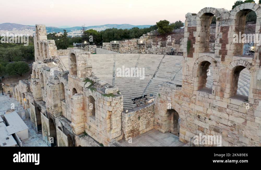 Odeon of Herodes Atticus, Greece. Athens parthenon, symbol of ancient Stock Video Footage - Alamy