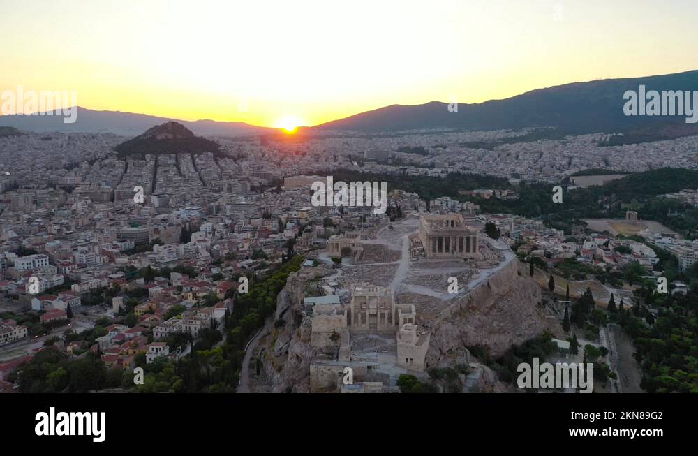 Greece Acropolis city of Athens parthenon, Mount Lycabettus, Parliament Stock Video Footage - Alamy