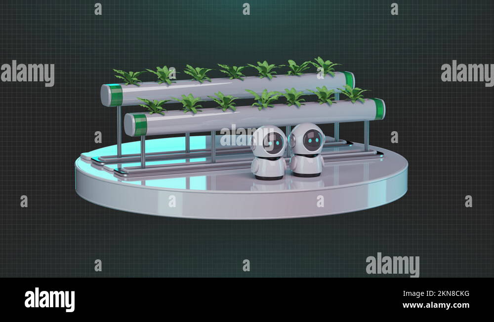 AI robot that controls plant growth with UI. Robot-controlled smart ...