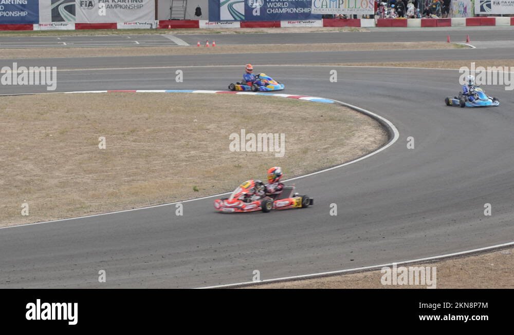 Karts cars running in a karting kart racing competition Stock Video ...