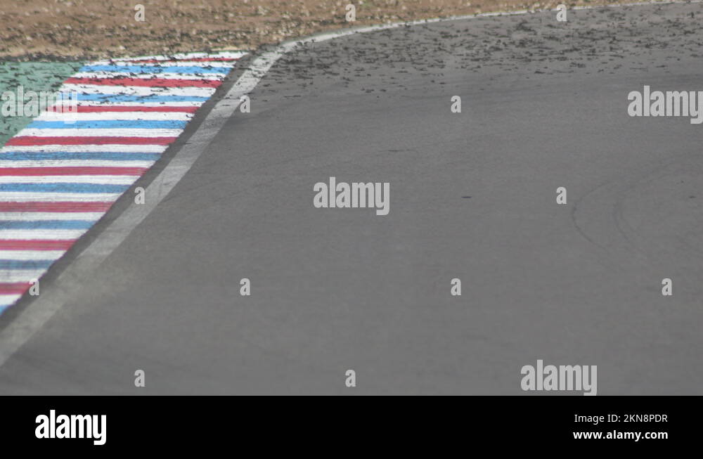 Karts passing in a curve of a circuit in a karting race Stock Video ...