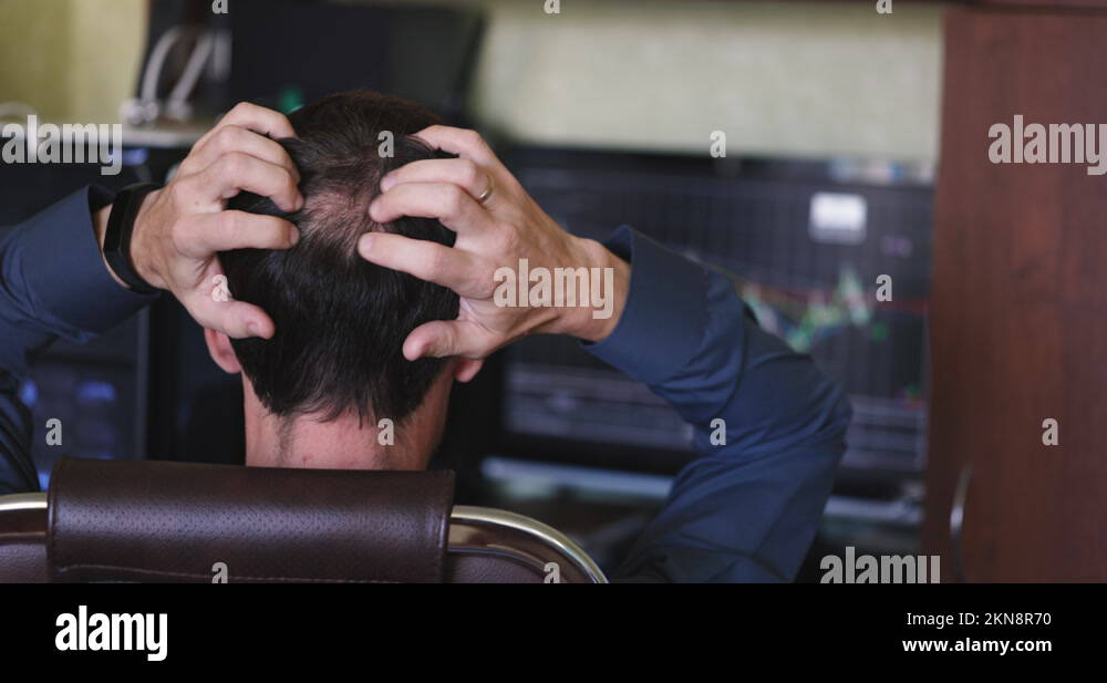 Depression, Stress on Work. Alopecia. Businessman, Analyzing Data with ...