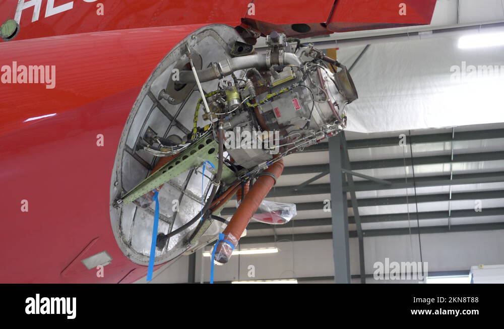 Close Up Of An Auxiliary Power Unit (APU) Under The Tail Of An Aircraft ...