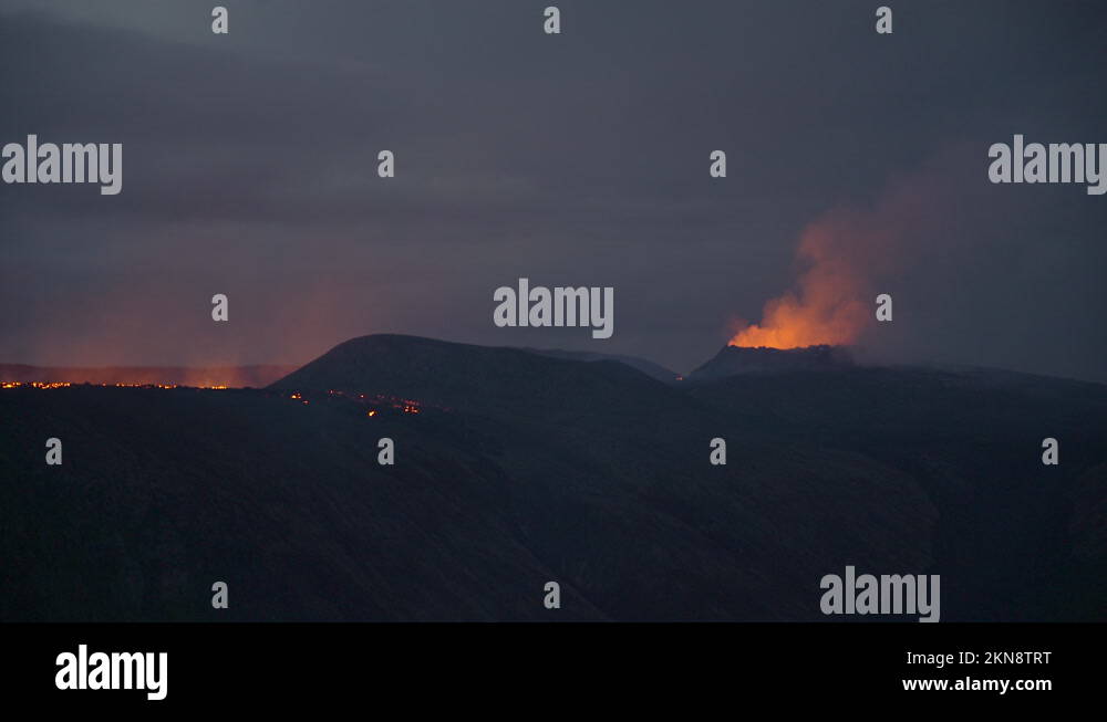 Eruption site of Geldingadalir Volcano in Fagradalsfjall mountain on ...
