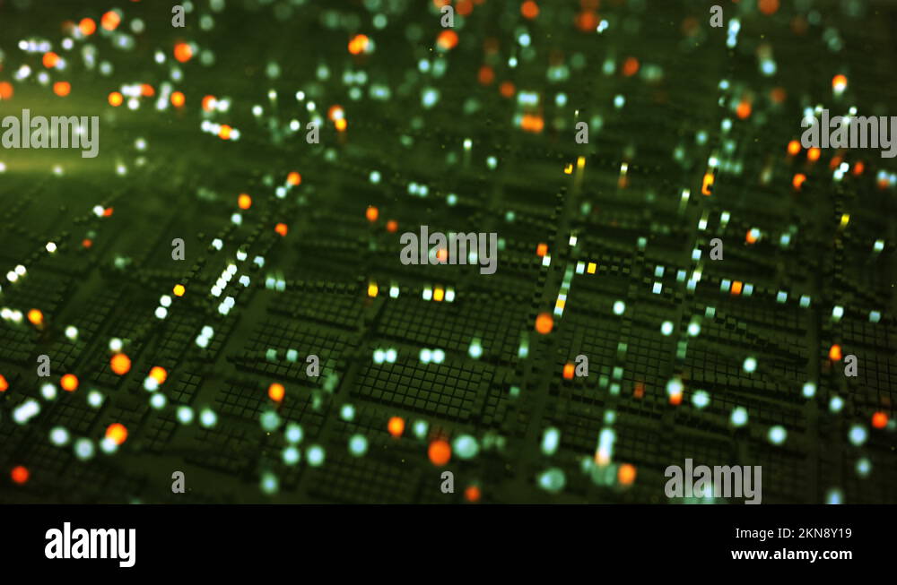 Matrix waving by digital signals seamless loop 3D render animation ...