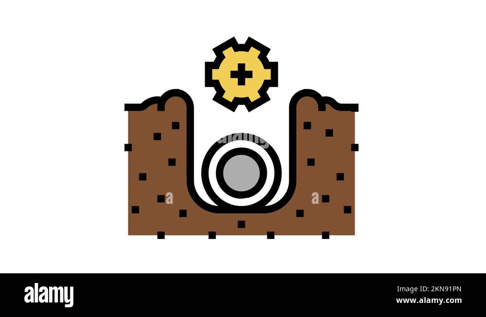 plumbing of drainage system color icon animation Stock Video Footage ...