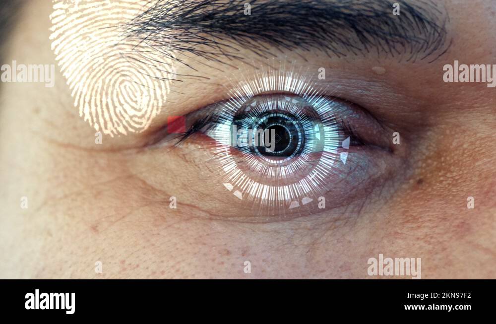 Human Eye Identification Scan Technology Interface 4K Stock Video ...