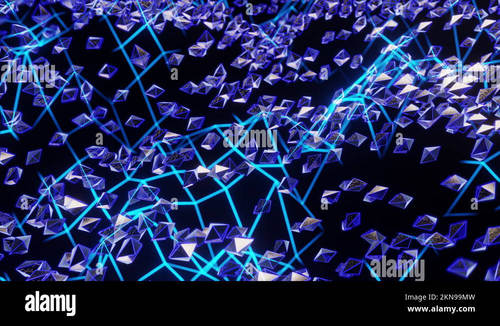 Ethereum Nodes Connected In Network Grid 3D CGI Animation Loop Stock ...