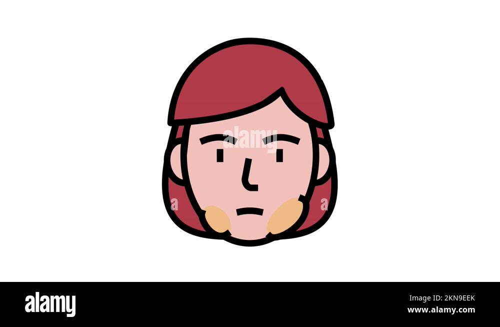 inflammation of submandibular lymph nodes color icon animation Stock ...