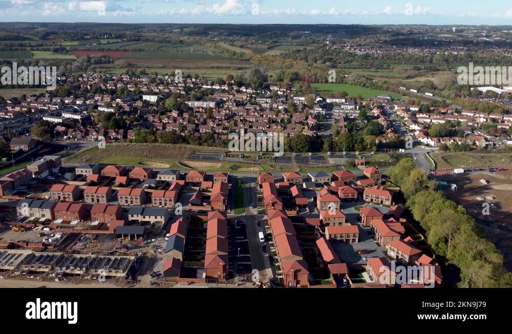 Saxon Fields Canterbury Construction 4K Drone Dolly Forward Stock Video ...