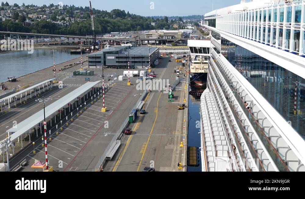 Cruise ship terminal as the ship is waiting for departure to Alaska at ...