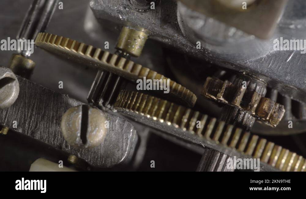 Close up of a rotating gears of the internal working mechanism Stock ...