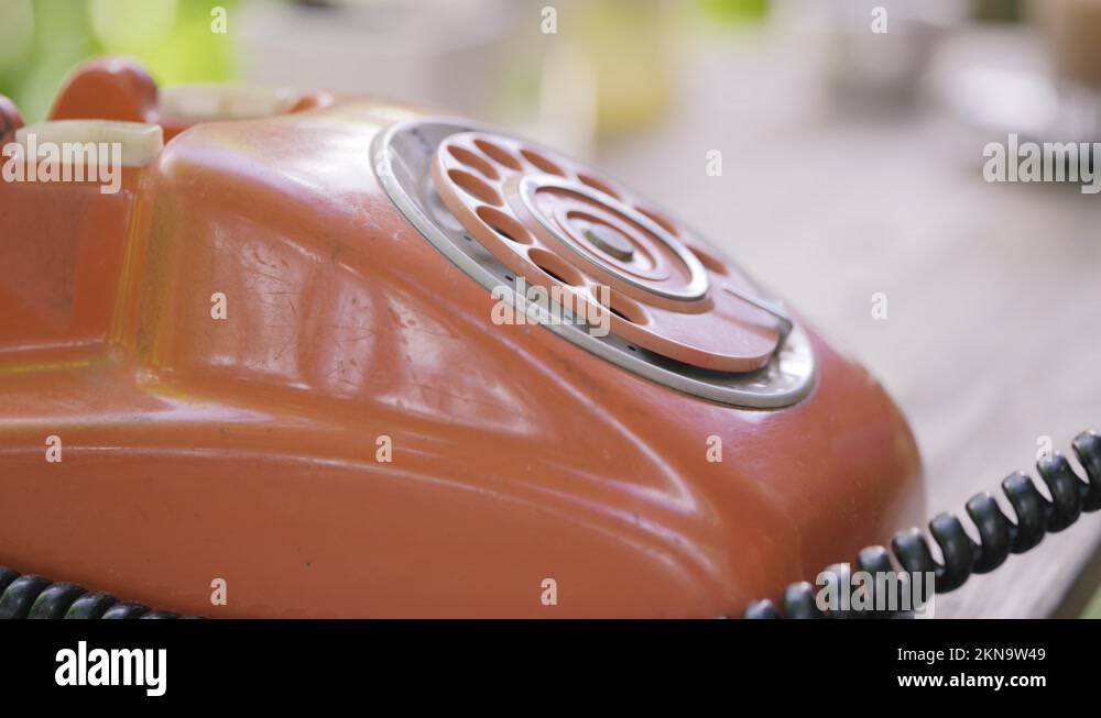 Kid hand using old rotary dial landline phone Stock Video Footage - Alamy