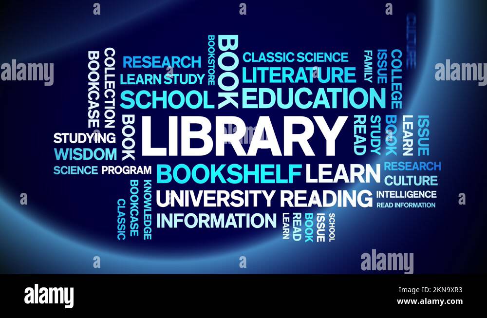 Library animated word cloud,design animation kinetic typography ...