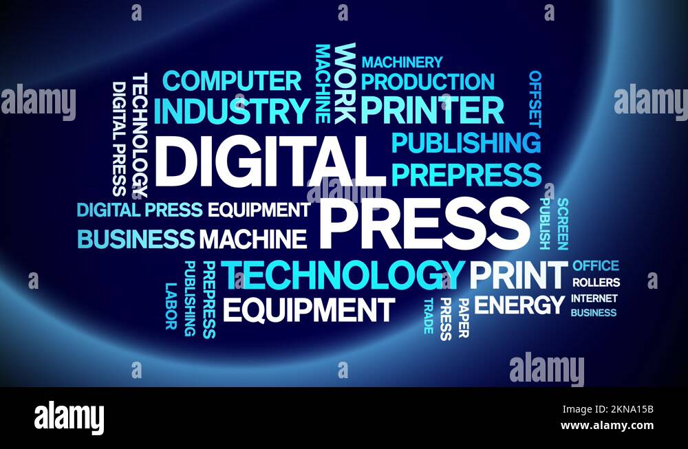 Digital Press animated word cloud,animation kinetic typography seamless ...