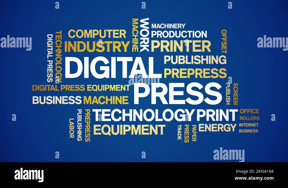 Digital Press animated word cloud,animation kinetic typography seamless ...