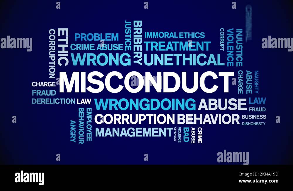 Misconduct animated word cloud,animation kinetic typography seamless ...