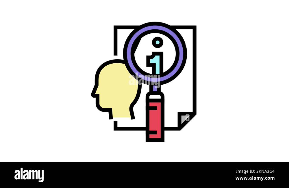 personal information research detective color icon animation Stock ...