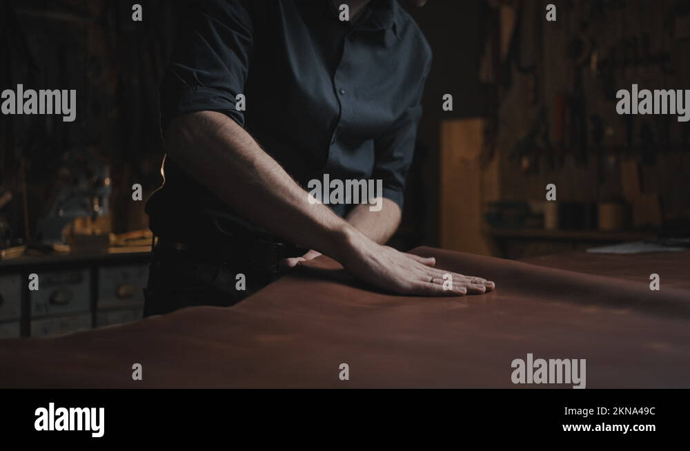 Designing And Tailoring Clothes Professional Male Tailor Testing And Smoothing Stock Video