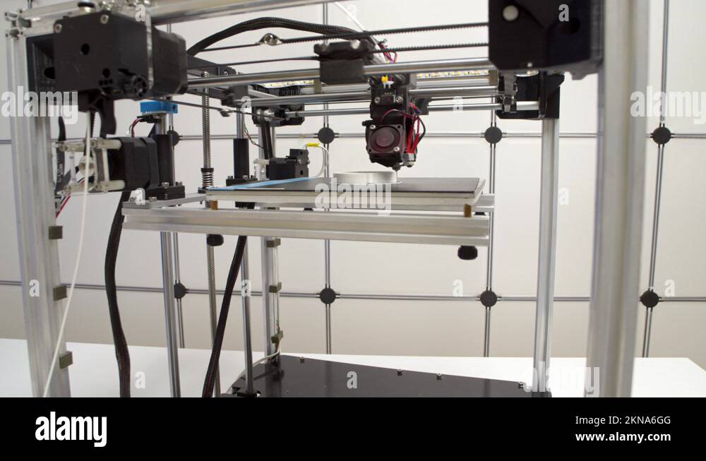 Time lapse of the 3D printing process of a plastic part on a 3D printer ...