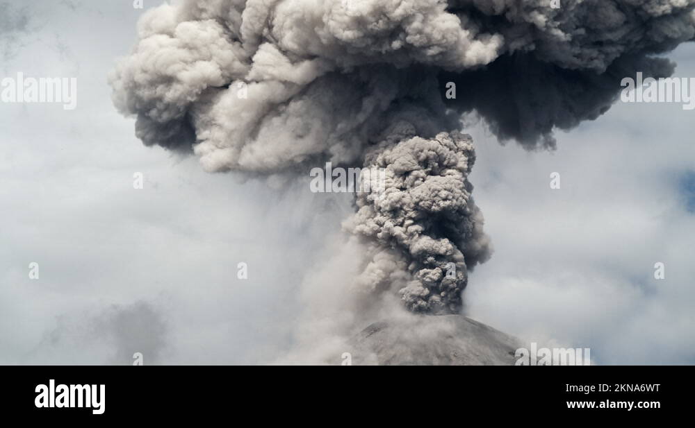 Mushroom cloud forming after a violent volcanic eruption Stock Video ...