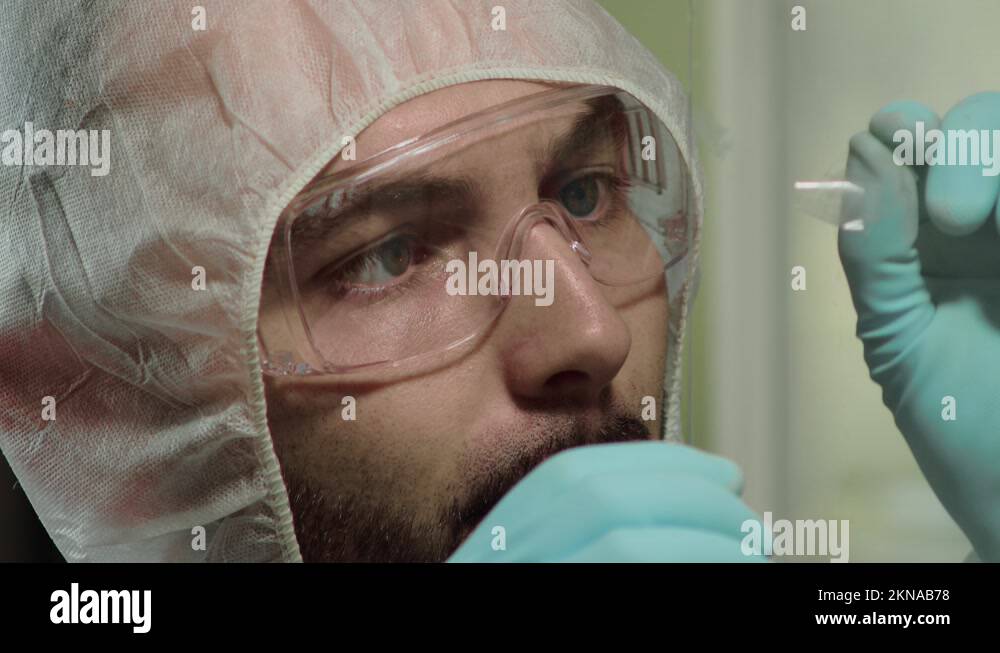 Revealing fingerprints on glass, crime scene investigation, face ...