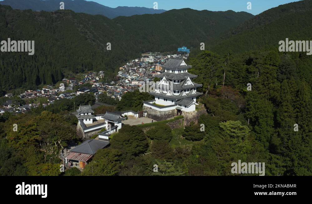 Gifu Japan. Aerial View of Gujo Hachiman Castle, Clear Sunny Weather ...