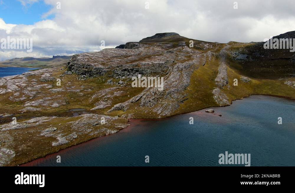 Majestic View Of Hills And Blue Rivers Of The Lagunas De Alto Peru ...