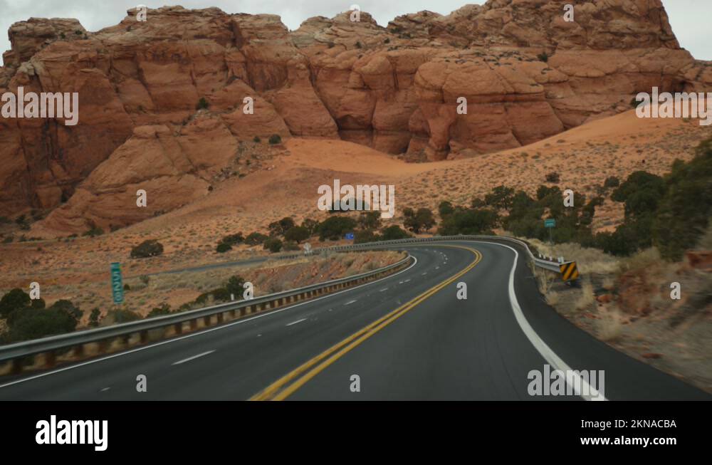 Road trip to Grand Canyon, Arizona USA, driving auto from Utah. Route ...