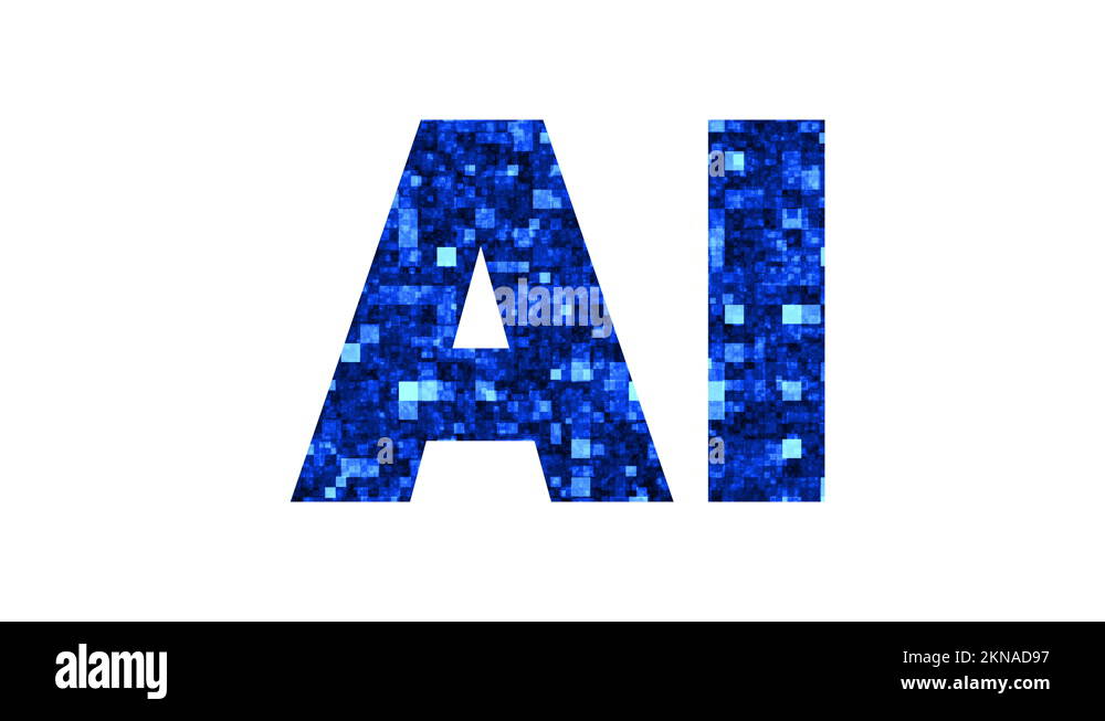 AI Artificial Intelligence blue word colorful text 3D 4K motion Glitch ...